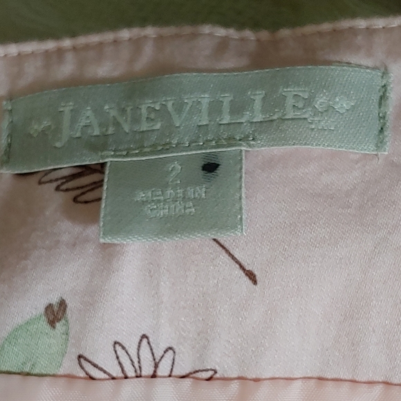 Janeville | Skirts | Janeville Pink Cotton Pleated Lined Skirt New Sz ...